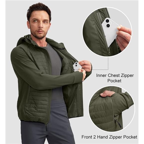 Jackets & Coats | Mens Puffer Jacket Winter Thermal Running Jacket ...
